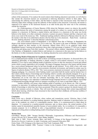 Banking model of education in teacher centered class-a critical ...