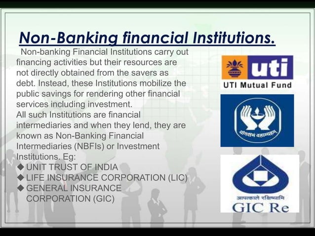 Banking & non banking financial institutions | PPTX | Mutual Funds ...