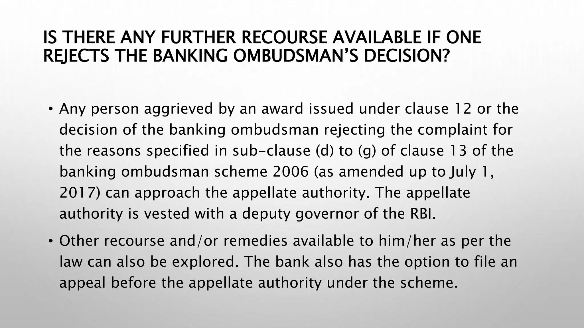 Banking Ombudsman | PPTX