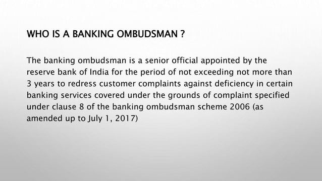 Banking Ombudsman | PPTX