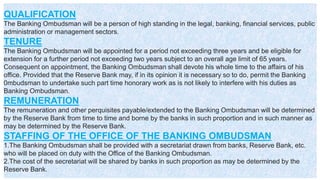 Banking ombudsman | PPTX | Business Banking & Finance | Business