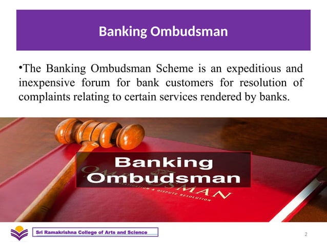 Banking Services and Financial Systems- Banking Ombudsman | PPT