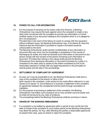 Banking Ombudsman Scheme | PDF