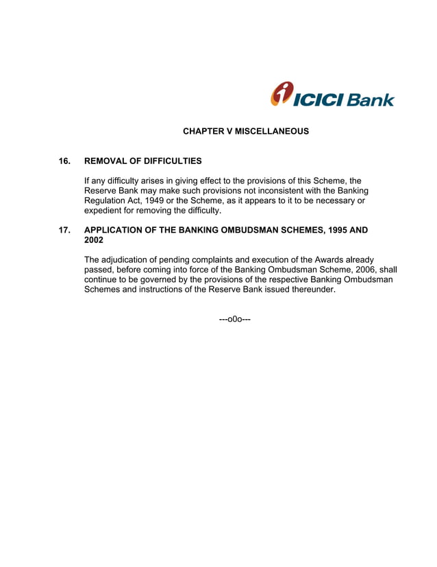 Banking Ombudsman Scheme | PDF