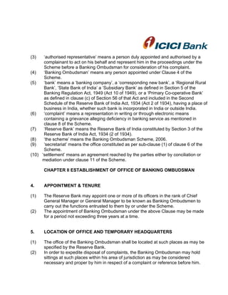 Banking Ombudsman Scheme | PDF