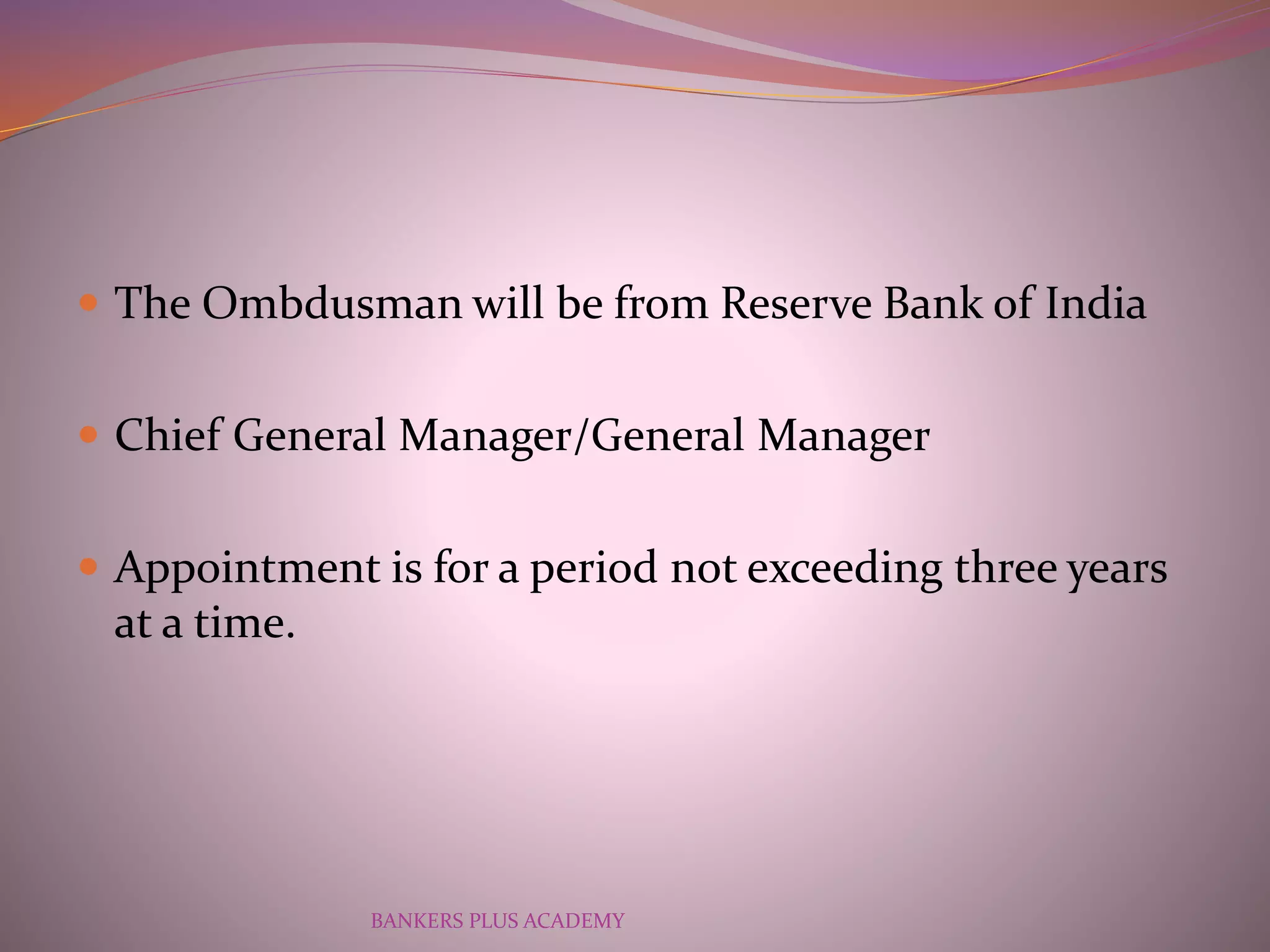 Banking ombudsman scheme | PPTX
