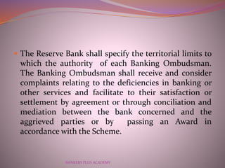 Banking ombudsman scheme | PPTX