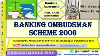 Banking ombudsman scheme 2006 | PDF