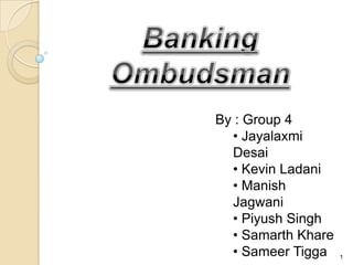 Banking ombudsmen | PPT