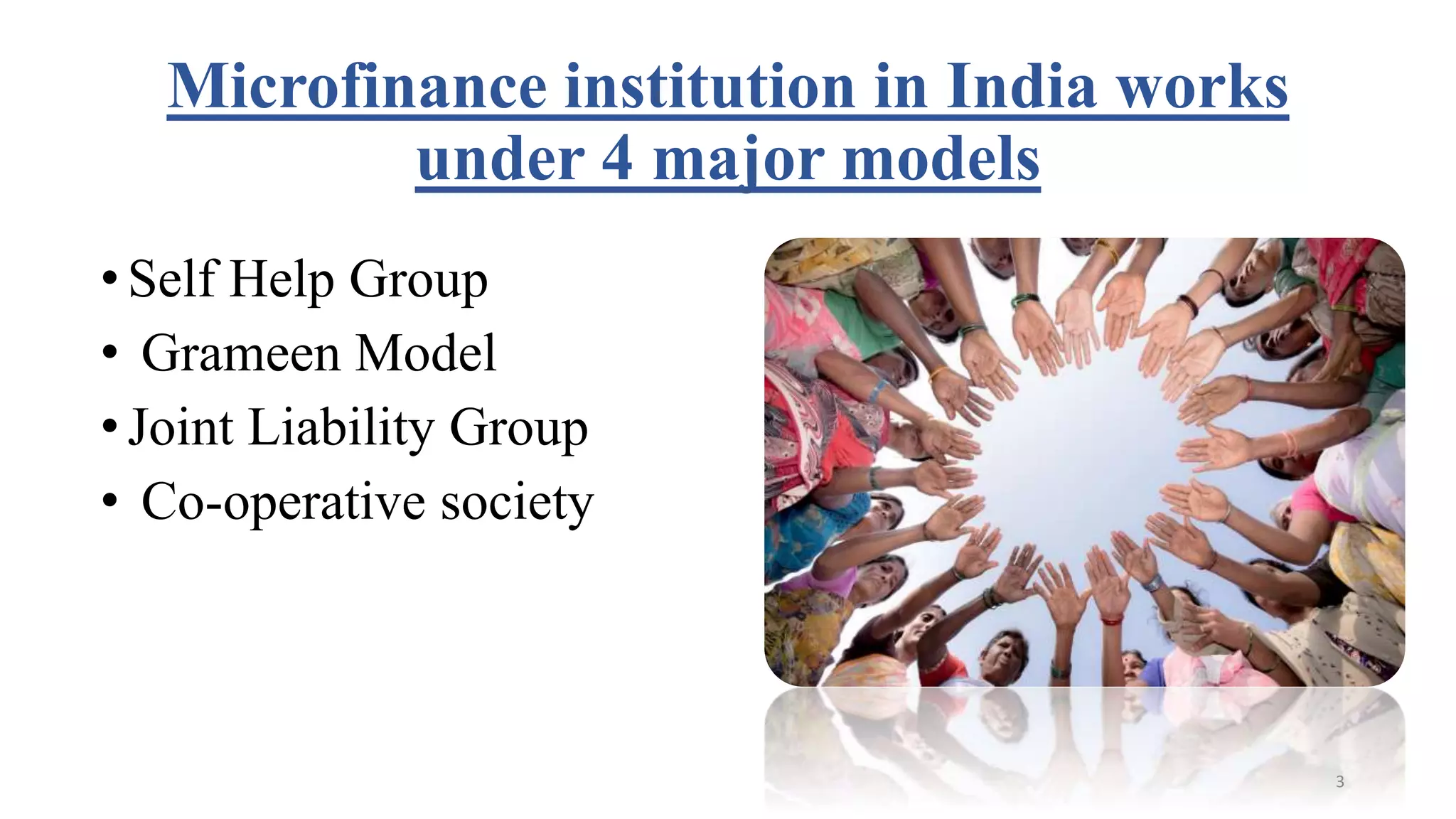 role of financial instituttion in providing microfinance | PPTX