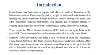 role of financial instituttion in providing microfinance | PPT