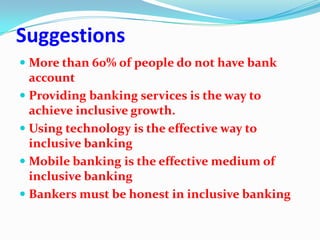 C.PARAMASIVAN - INCLUSIVE BANKING | PPTX | Business Banking & Finance ...