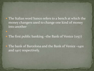 Banking ppt for 11 economics | PPTX