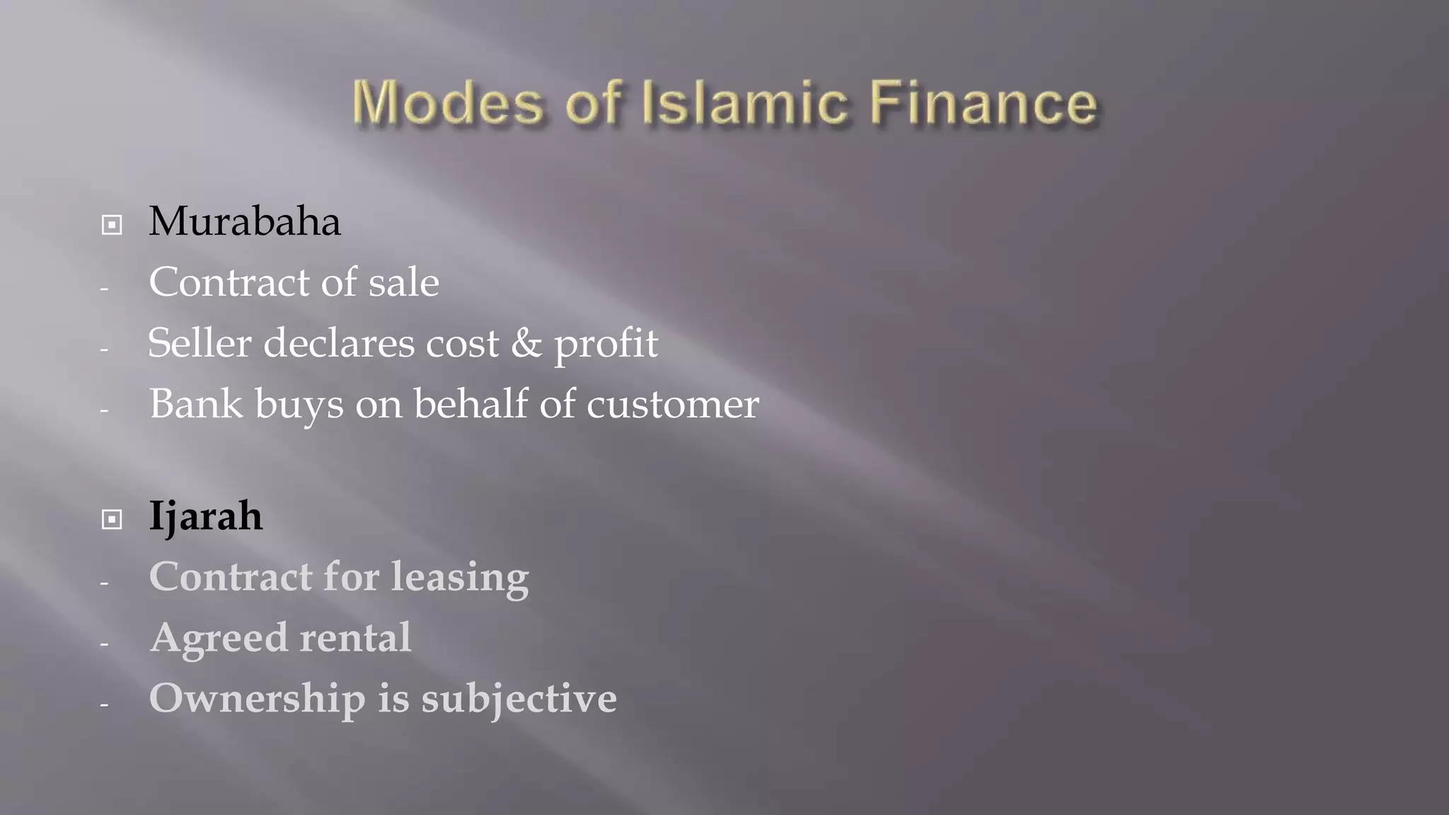 islamic Banking presentation | PPTX | Commodities | Economy