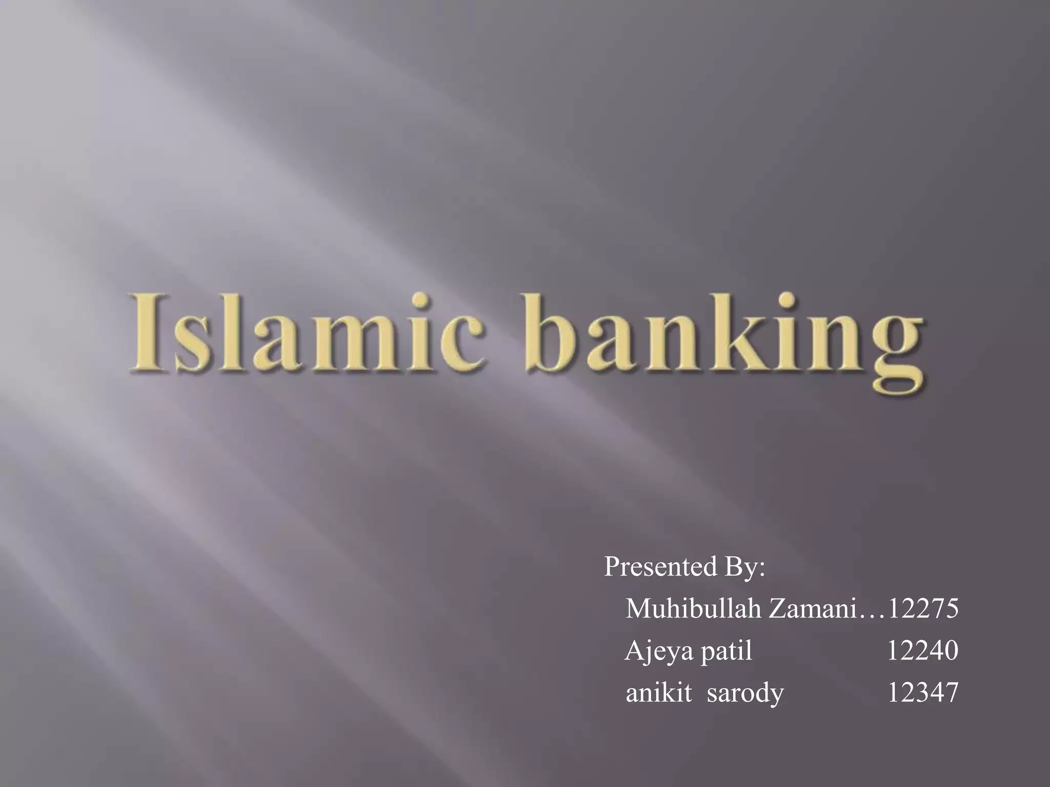 islamic Banking presentation | PPTX