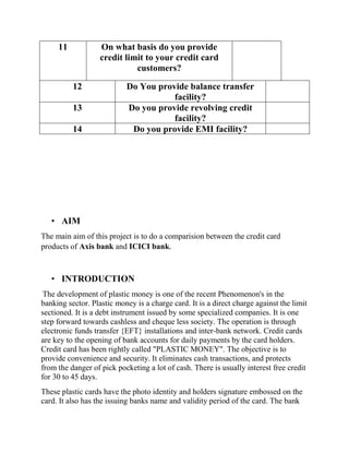 Banking project on Credit Cards | DOCX
