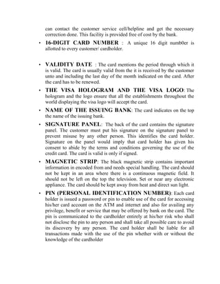 Banking project on Credit Cards | DOCX