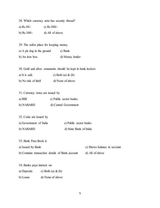 Banking question paper | PDF