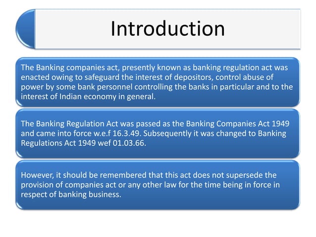 Banking regulation act. | PPTX