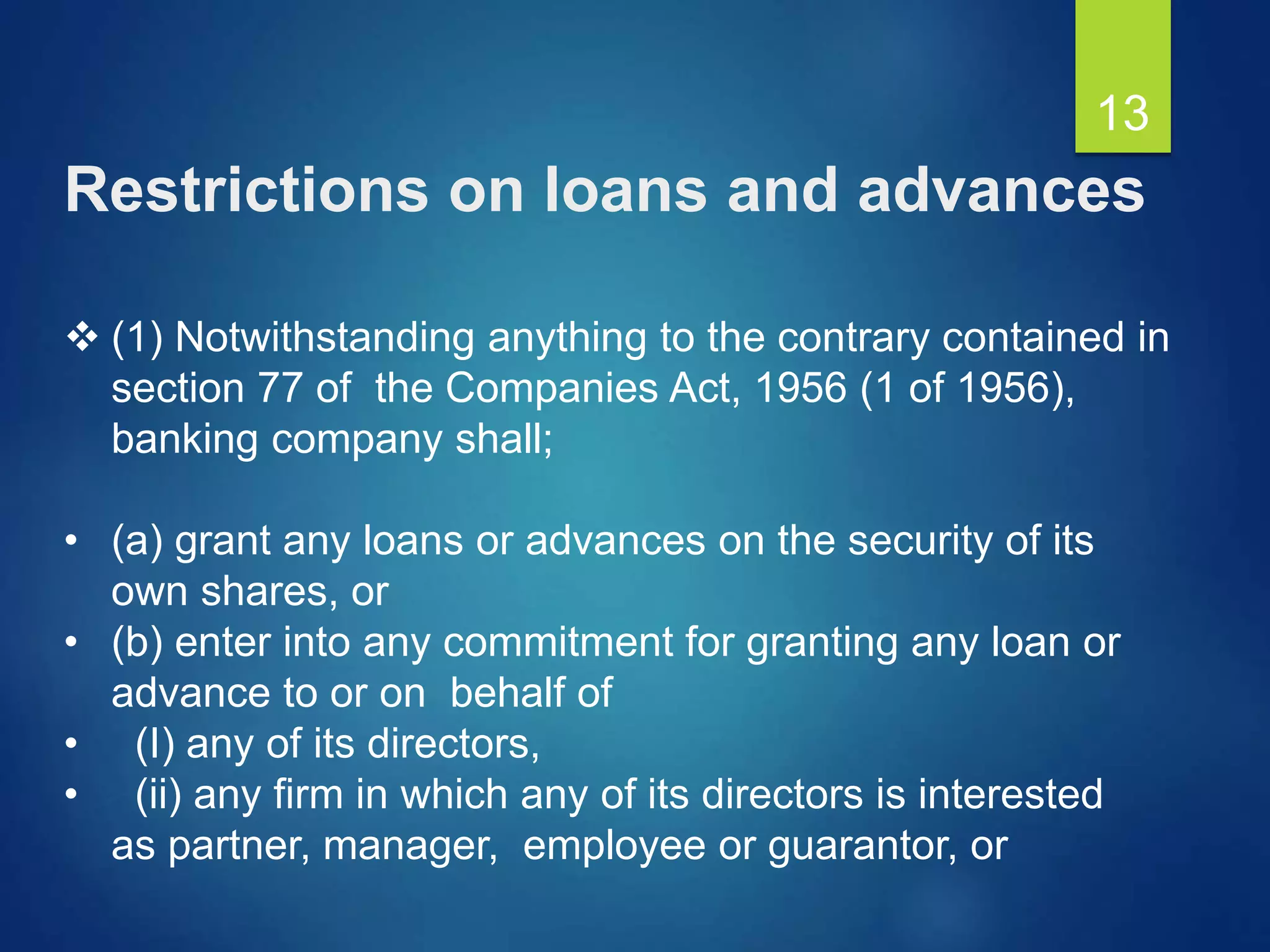 Banking regulation act,1949 | PPTX