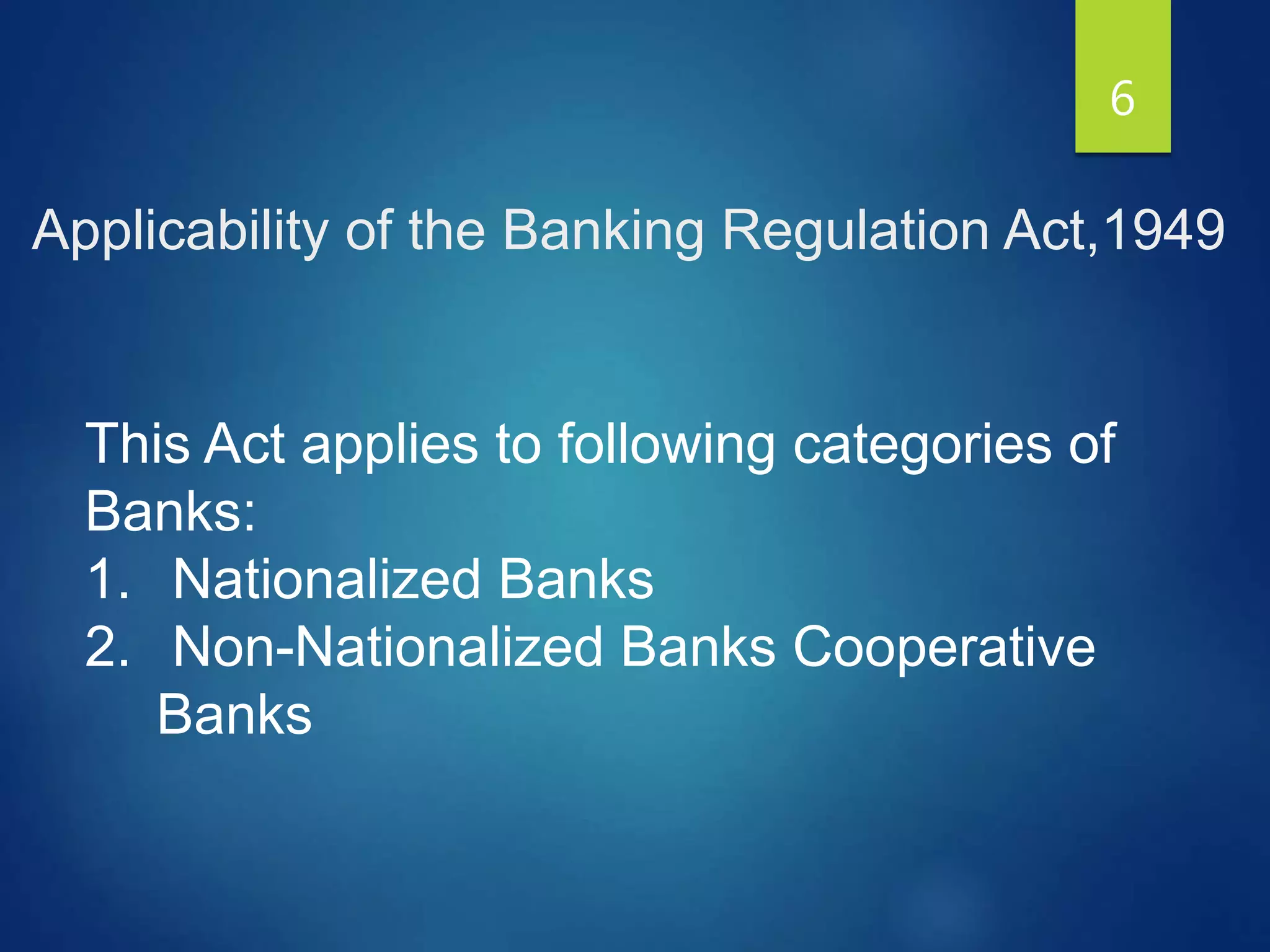Banking regulation act,1949 | PPTX