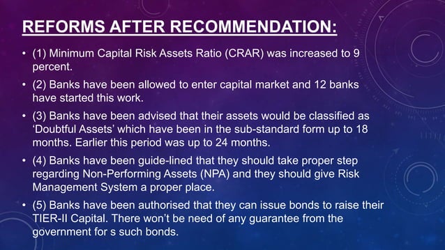 Banking sector reforms in india | PPTX