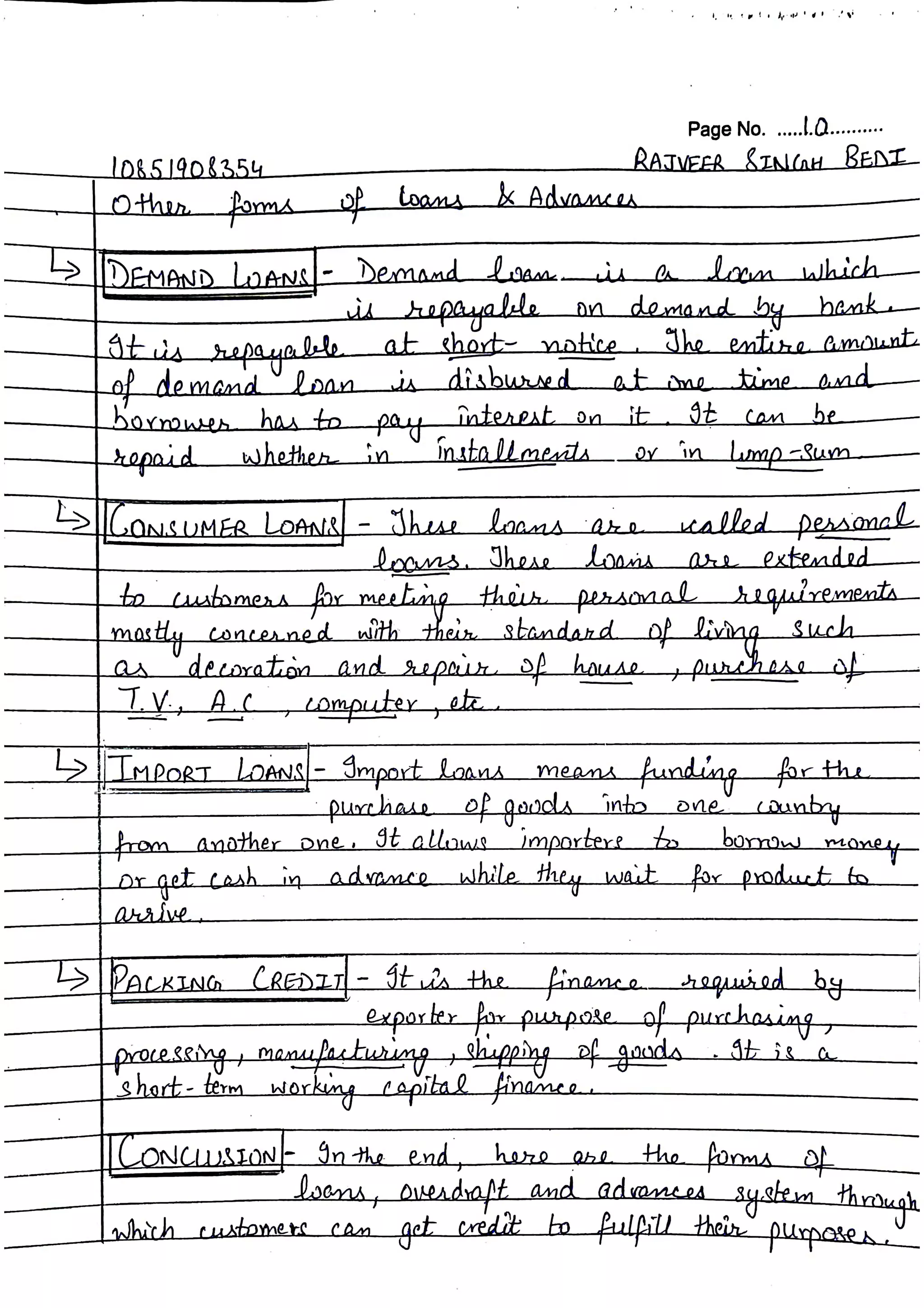 Banking Service Management | B com 5th sem | Hand written Notes | by ...