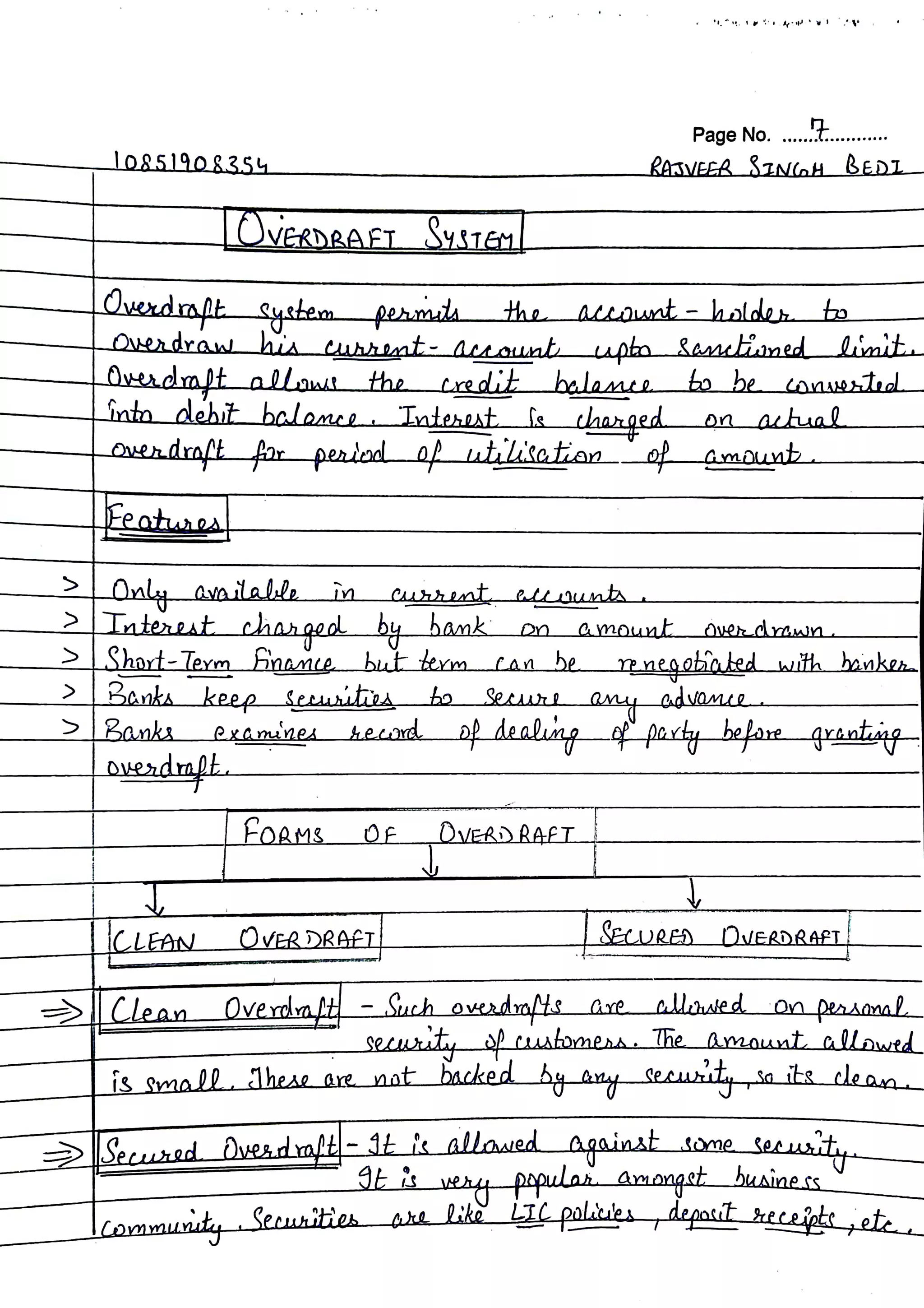 Banking Service Management | B com 5th sem | Hand written Notes | by ...