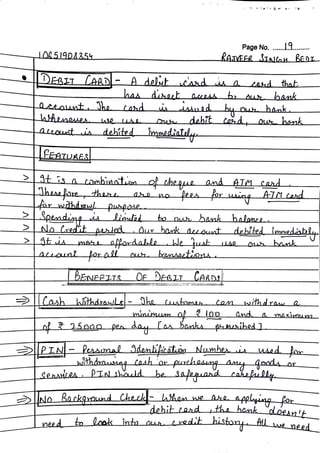 Banking Service Management | B com 5th sem | Hand written Notes | by ...