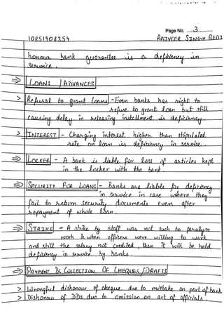 Banking Service Management | B com 5th sem | Hand written Notes | by ...