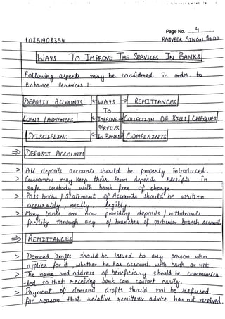 Banking Service Management | B com 5th sem | Hand written Notes | by ...