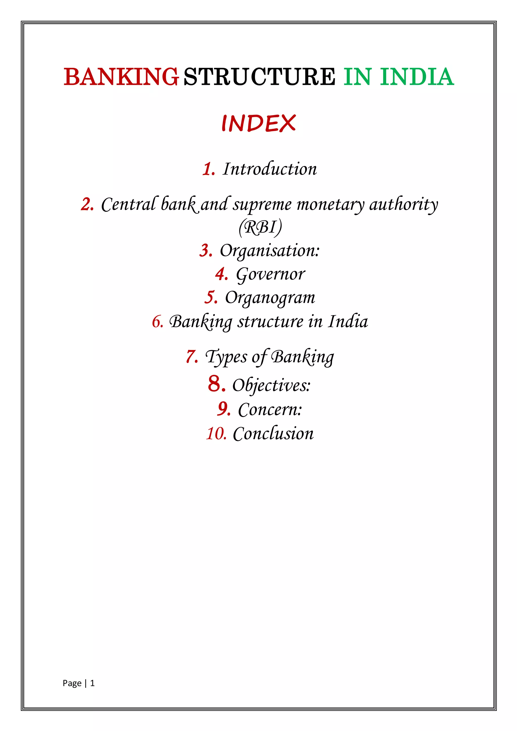 Banking structure in india | DOCX