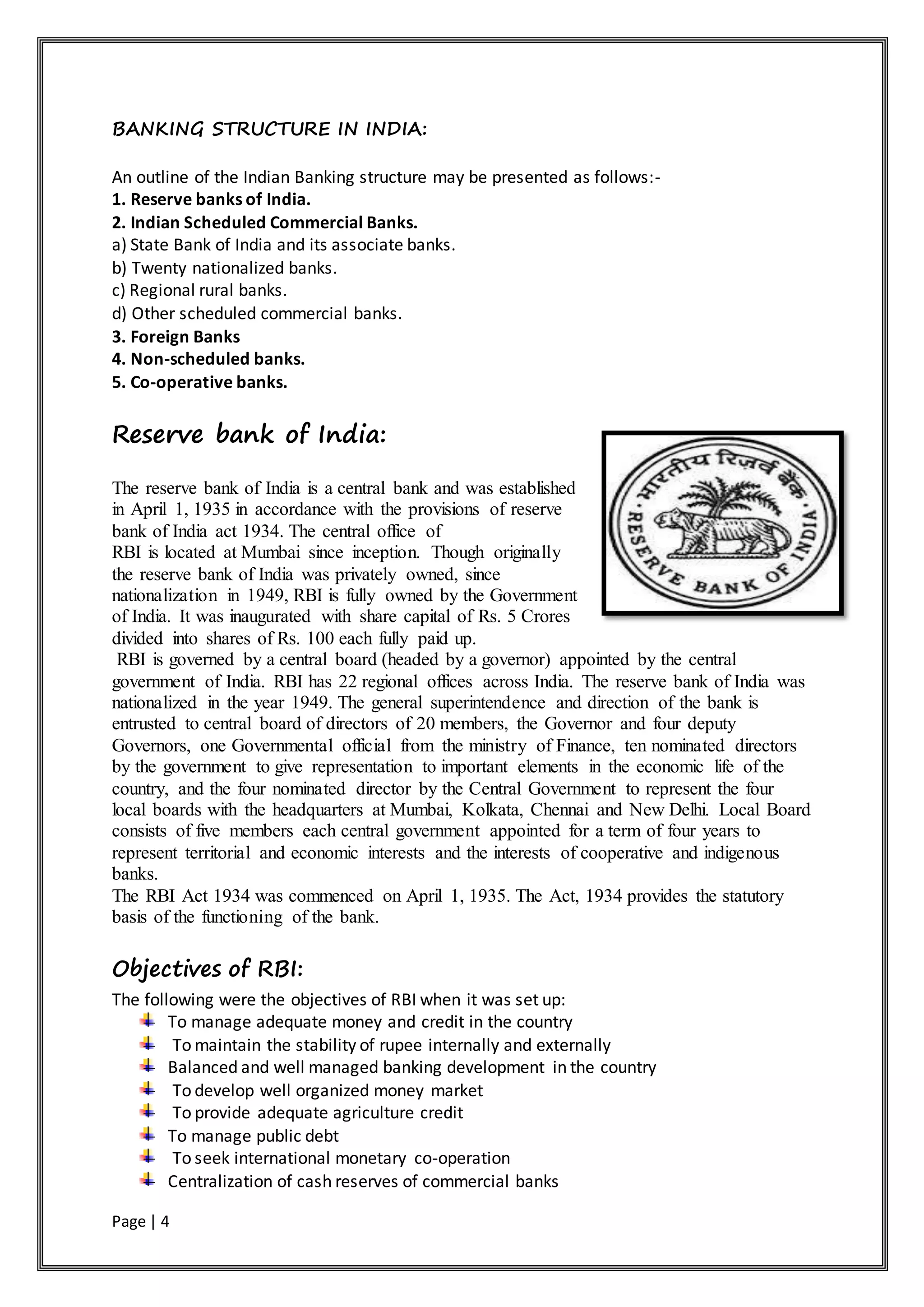 Banking structure in india | DOCX