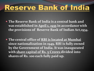 indian Banking system | PPTX | Business Banking & Finance | Business