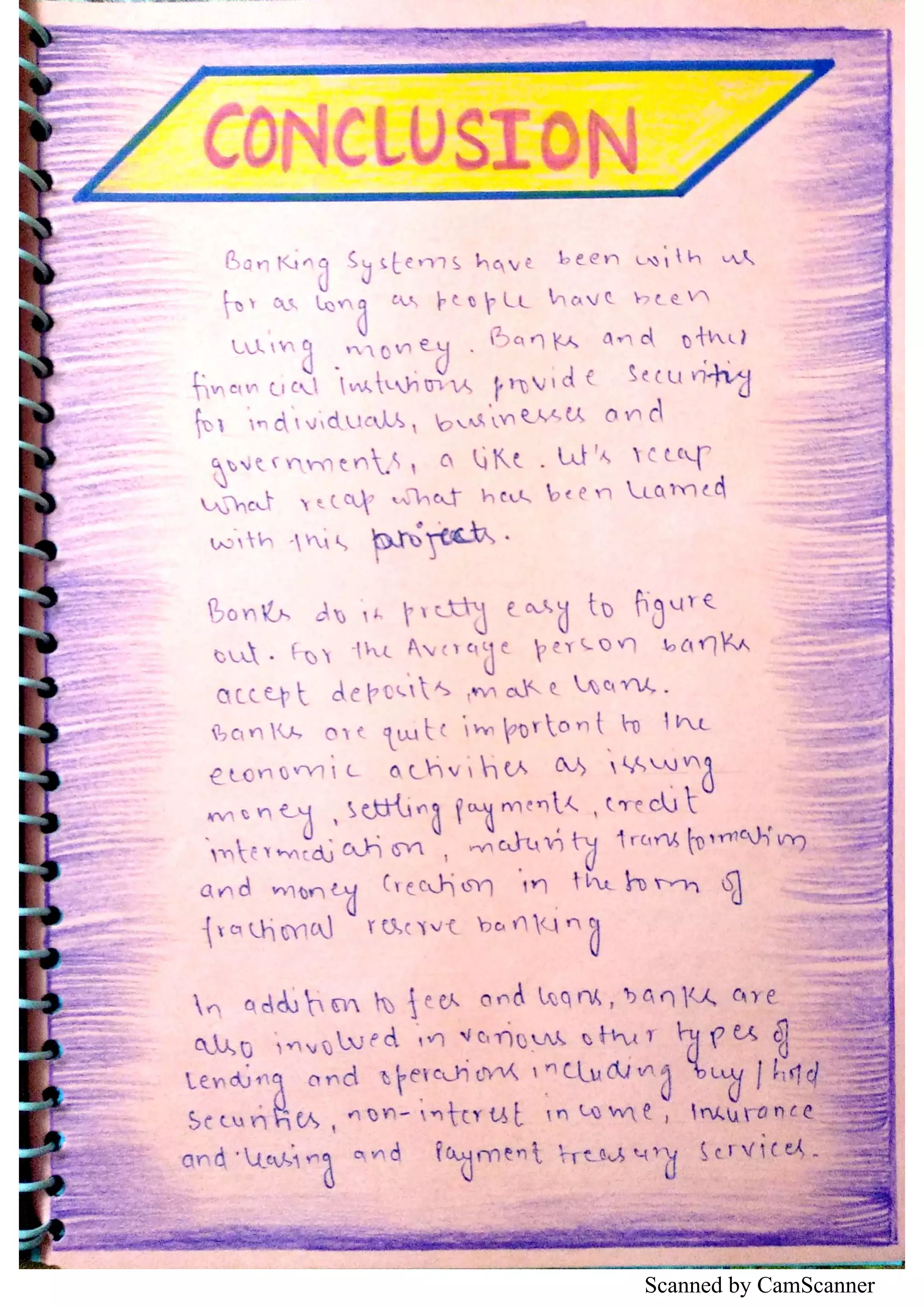 Banking system economics project class12