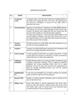 Banking terminology | PDF