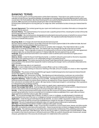 Banking terms | DOCX | Home Financing | Personal Debt