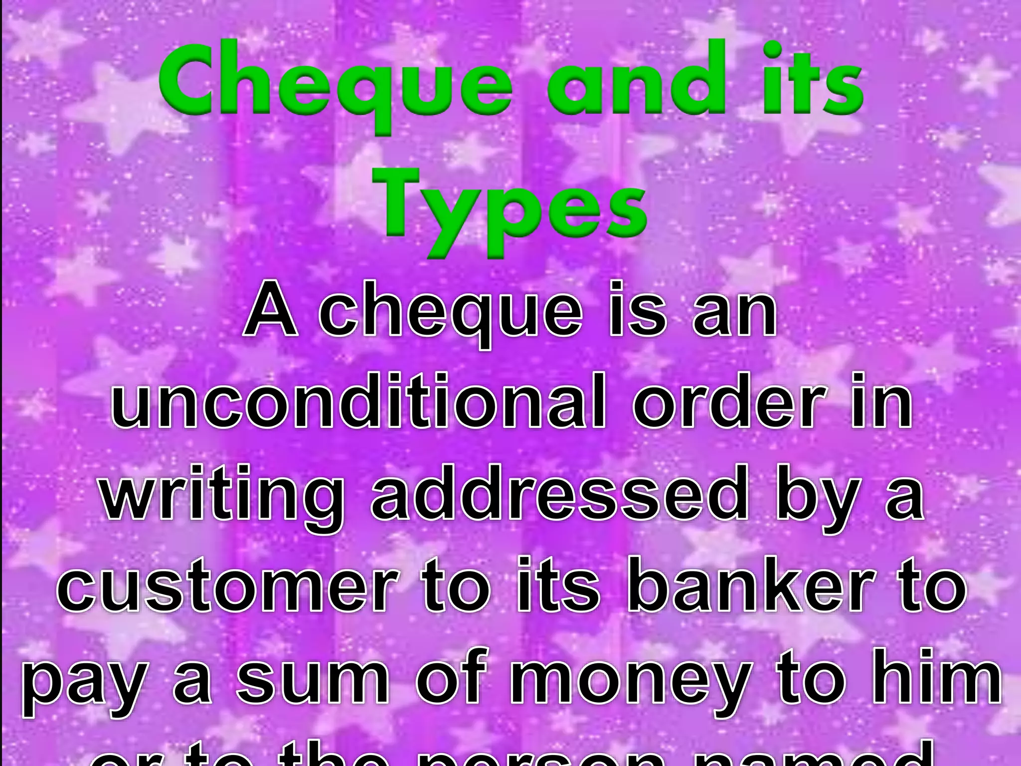 Banking Terms and kinds of cheque | PPTX