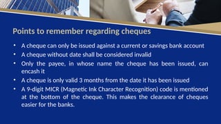 BANKING THEORY LAW AND PRACTICES - Cheque.pptx