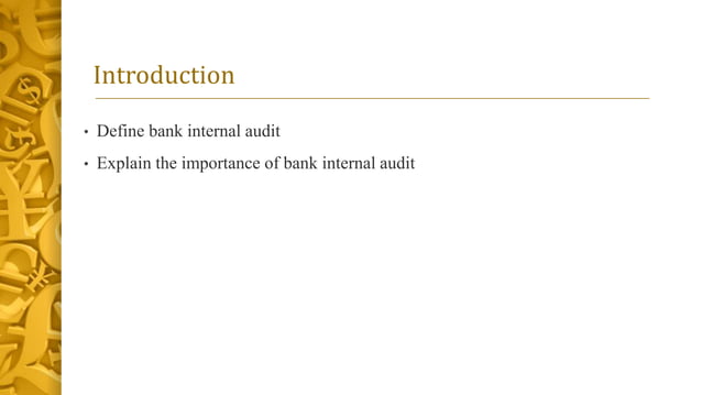 Bank Internal Audit | PPTX