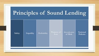 Bank lending and principles of sound lending | PPTX