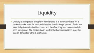 Bank lending and principles of sound lending | PPTX