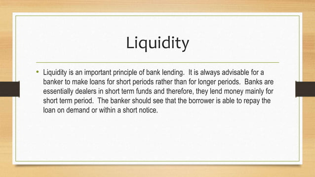 Bank lending and principles of sound lending | PPT
