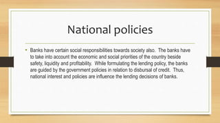 Bank lending and principles of sound lending | PPTX