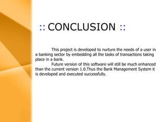 Bank Management System | PPT