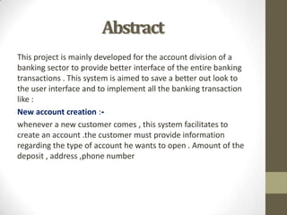 Bank management system | PPTX