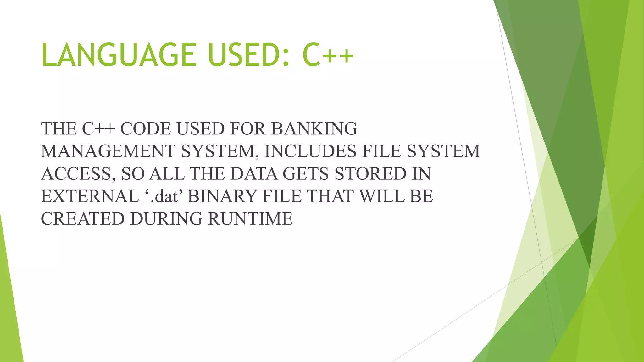 Bank management system | PPTX