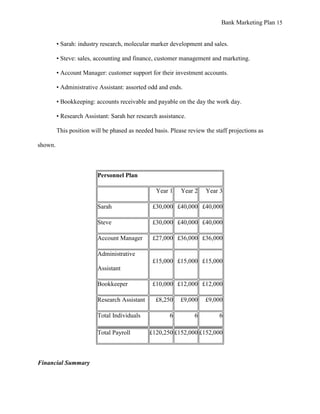 Bank marketing plan 1 | DOCX