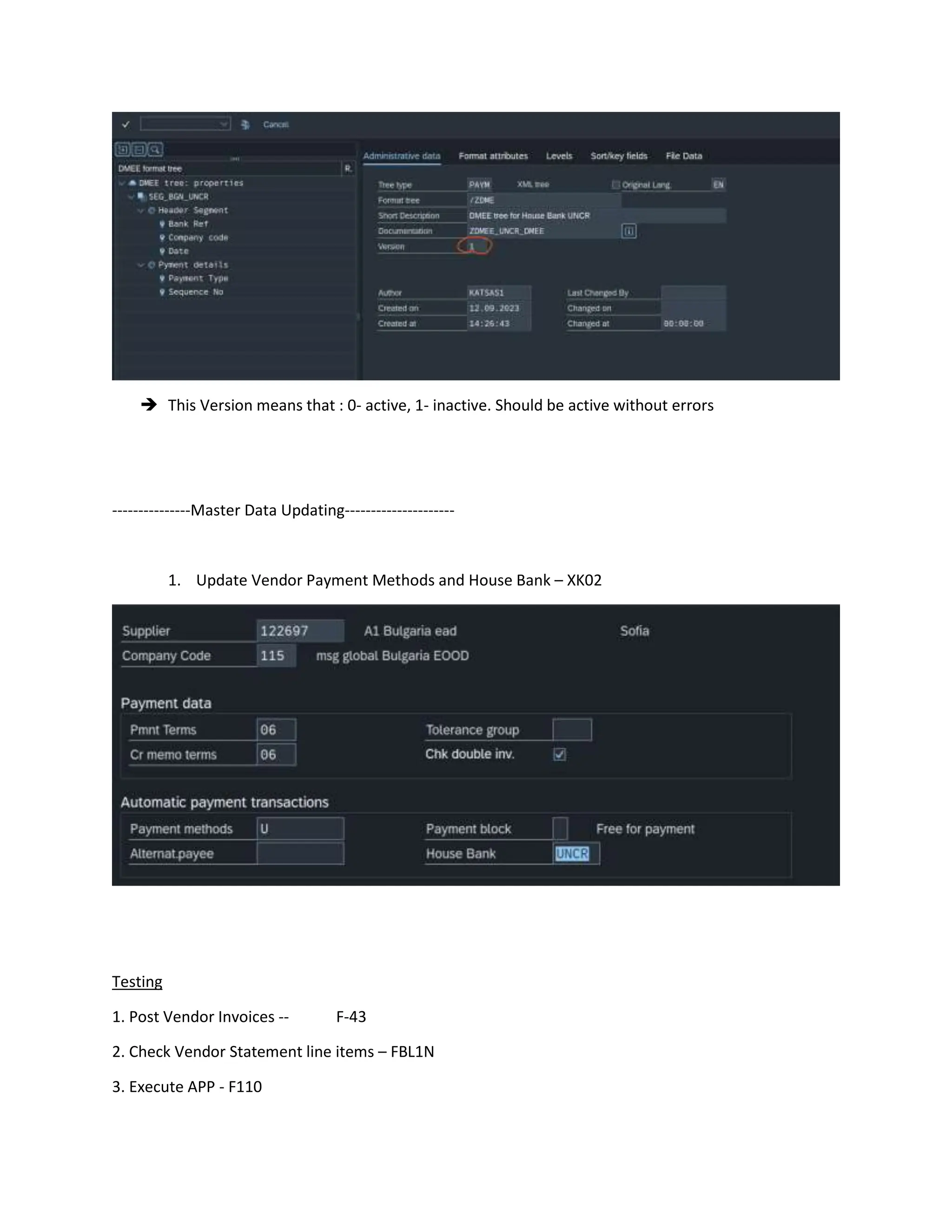 Bank Master Data, House bank, APP and DMEE.docx
