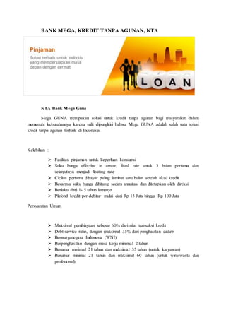 Bank mega syariah | DOCX